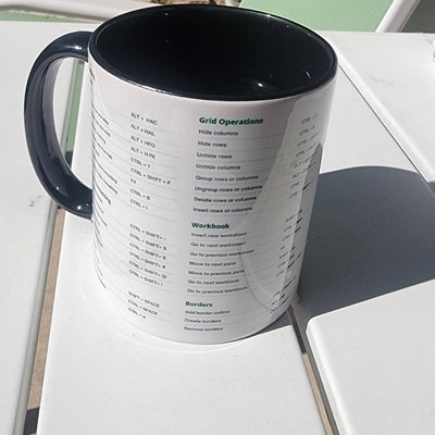 Excel Shortcut Mug, Excel Shortcuts Mug With Color Inside, Accountant ...