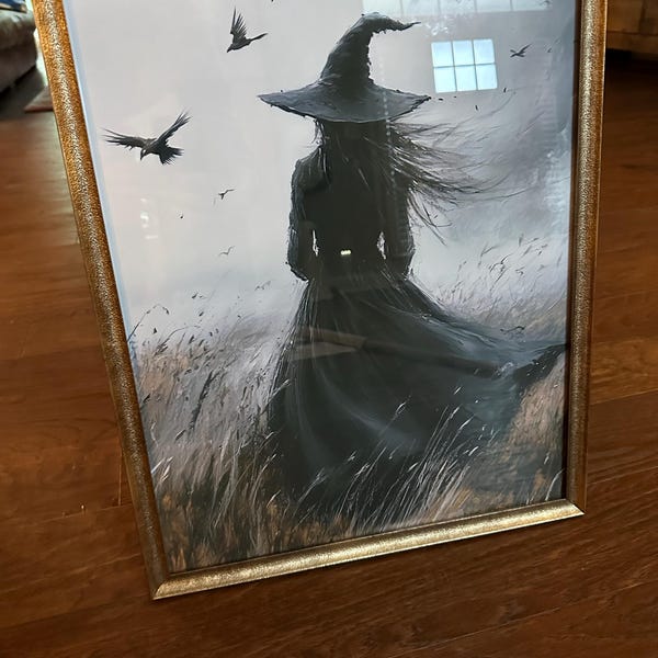 Witch Art Print, Victorian Print, Witch Halloween Painting, Witch Wall ...