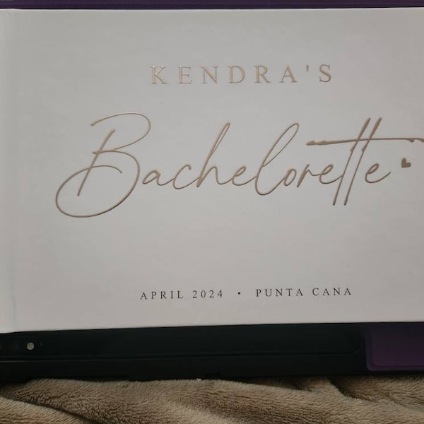 Bachelorette Party Guest Book | White and Rose Gold | From Miss to Mrs ...