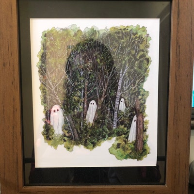 Haunted Forest, Art Prints, Halloween Art, Ghost Art, Forest Art ...