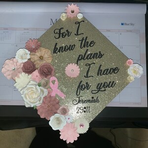 Graduation Cap Toppers/ Flower Graduation Cap/ Glitter Graduation Cap ...