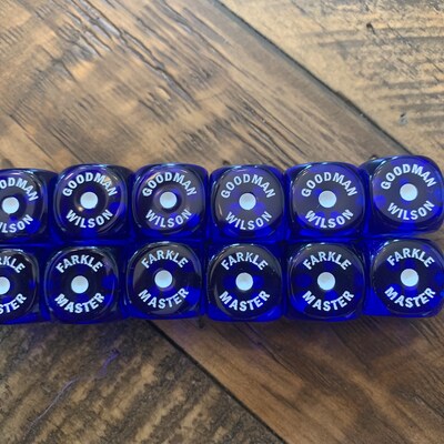 Personalized Farkle Dice W/ Free Storage Pouch, Set of 6, Rounded ...