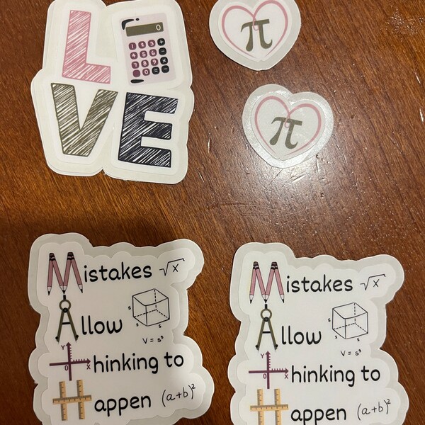 Black and White Math Stickers, Teacher Stickers, Math Puns, Sticker Set ...