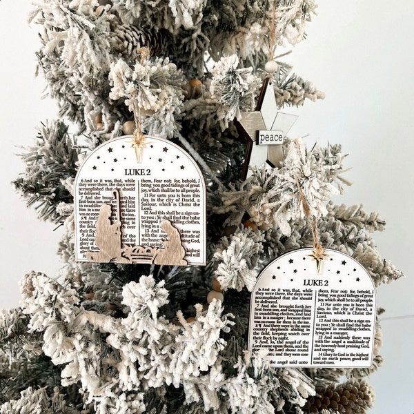 Stunning Luke 2 Bible Scripture Verses Nativity Christmas Ornament ...