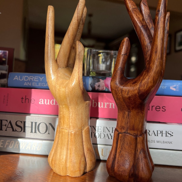 Signed Handcarved Wood Hand Sculpture From Suar Wood - Etsy