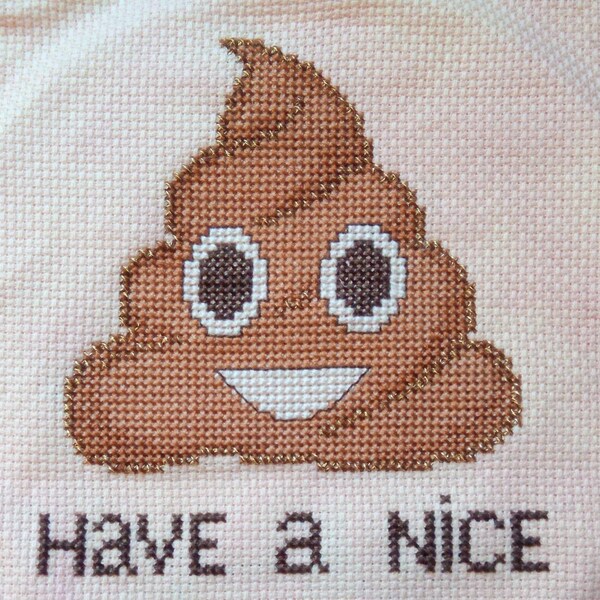 Poop Emoji Cross Stitch Pattern PDF - Have a Nice Poop -poop Cross ...