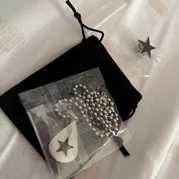 Guitar Pick Star Pendant and Box Chain 925 Silver Blackstar David Bowie ...