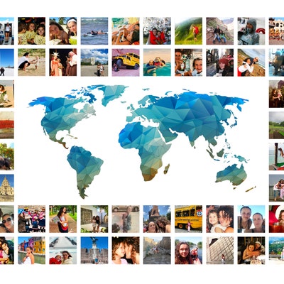 Downloadable Photo Map Collage, Custom Design, Outline Map, Photo ...