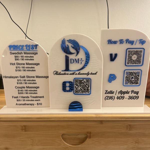 Multi Panel QR Code Sign, Permanent Jewelry Pricing Sign, Triple ...