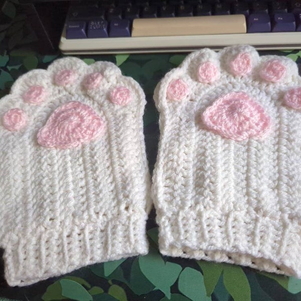 PDF Crochet Cat Paw Fingerless Gloves, Beginner-friendly Crochet ...