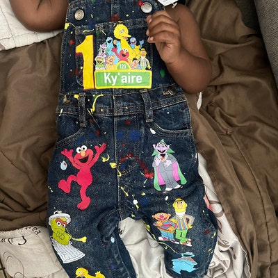 Elmo Overalls, Overalls Birthday Outfit, Custom Overalls, Sesame Street ...