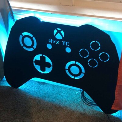 XXL Sized Led XBOX Game Controller Back Lit Sign, Game Room Decor, Wall ...