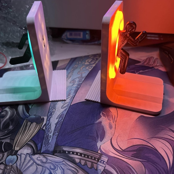 Pair of LED Light up Portal Bookends (portal 2) - Aesthetic and Stylish ...