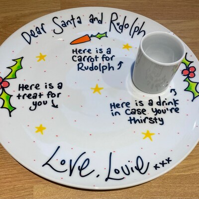 Santa Plate Personalised Santa Plate and Mug Set Plate and - Etsy UK