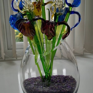 Gorgous Glass Roses, Hand Blown Glass Roses Flowers, Hand Blown Spring ...