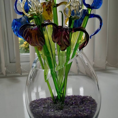 Gorgous Glass Roses, Hand Blown Glass Roses Flowers, Hand Blown Spring ...