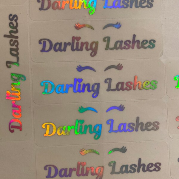 Custom Logo Branding Colour Stickers,clear Foil Eyelash Labels. Gloss ...
