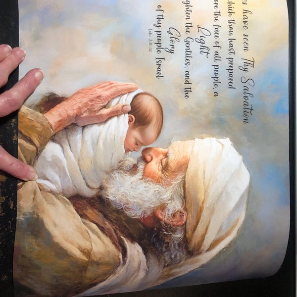 Art Print, Prayer of Simeon, Simeon's Prayer, Luke 2:30-32, Canticle of ...