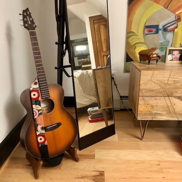 Personalized Hand Built Engraved Wood Guitar Stand, Acoustic Guitar ...