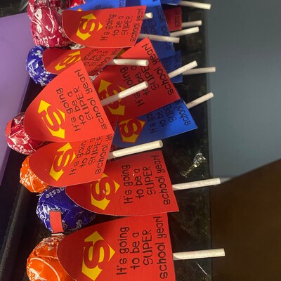 Superhero Lollipop Printable Template Back to School Student Gift - Etsy