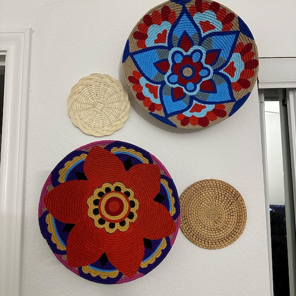 Set of 6 Baskets for Wall, Baskets, Wall Decor, Gift, Home Gift, Boho ...