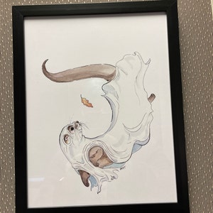 Spooky Ghost Otter Print - Etsy