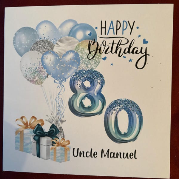 80th Birthday Card-personalised-female 80th-4 Design Choices-funny Age ...