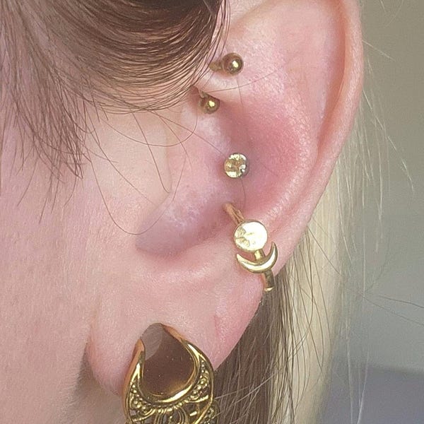 Double Hoop Nose Ring, Gold Nose Ring Hoop, Sterling Silver Nose Rings ...