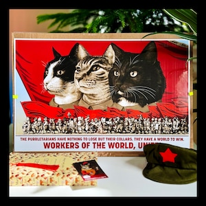 Soviet Cat Poster Cat Star Union - Etsy