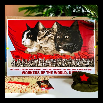 Soviet Cat Poster Cat Star Union - Etsy