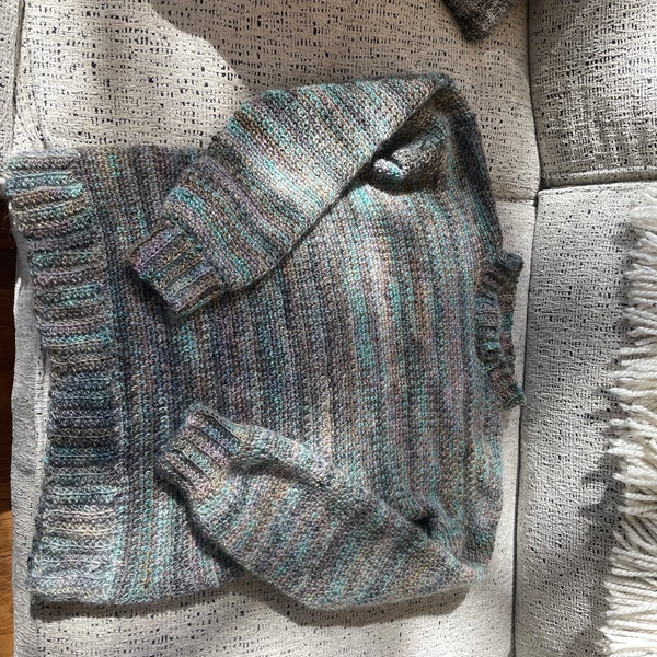 Crochet Cozy Fall Sweater // Linen Stitch Jumper // Stripe Sweater ...