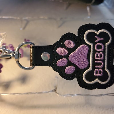 Paw Print and Bone With Name Tag Personalized You Pick the Colors Dog ...
