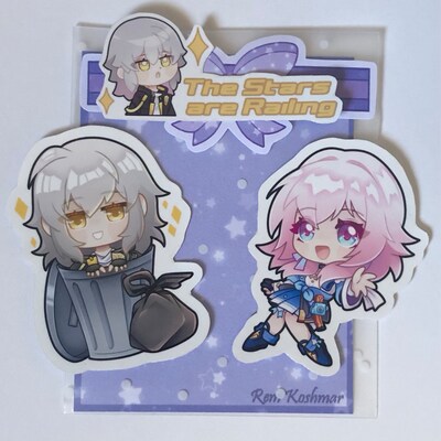 Honkai Star Rail Waterproof Vinyl Stickers Caelus, Stelle, March 7th, Dan Heng, Pom-pom, Sampo ...
