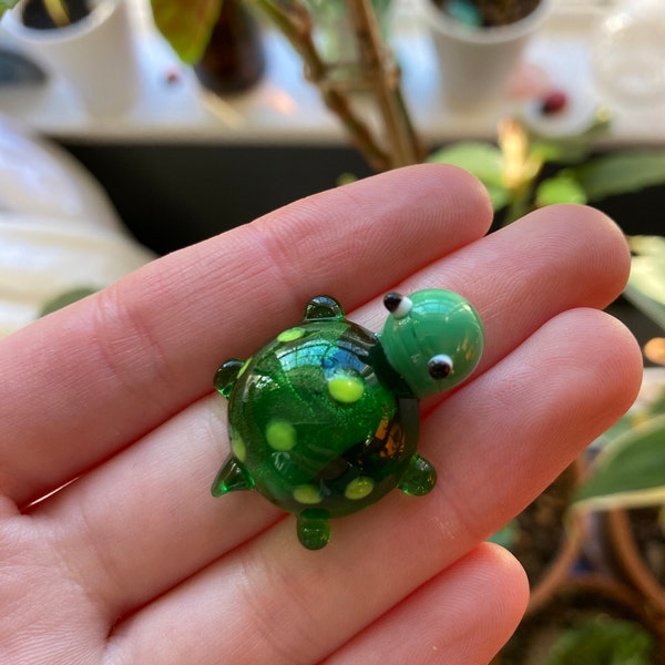 Lampwork Glass Turtle, Green Garden Turtles 32mm, Display, Decoration ...