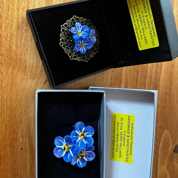 FORGET-ME-NOT Brooch Forget-me-not Pin Forget-me-not Blue Wedding ...