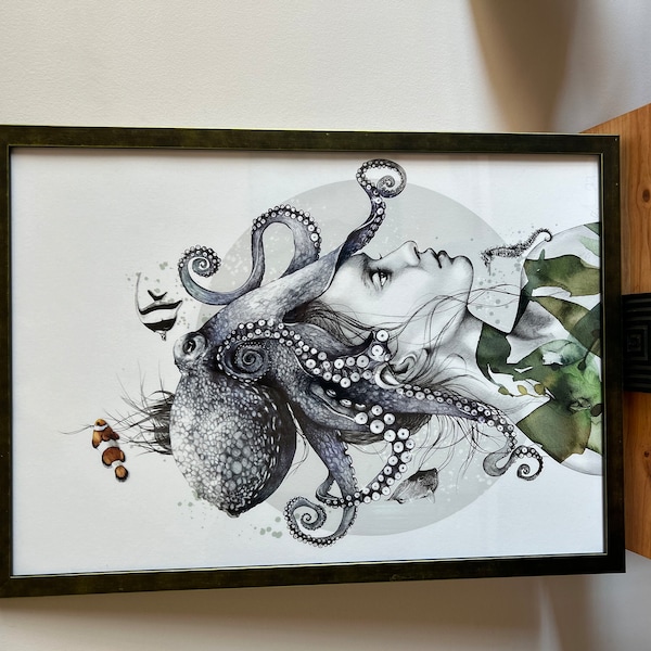 Gold Leaf Print 'metamorphosis' A4, A3 or A2 - Golden Wall Art, Atlas ...