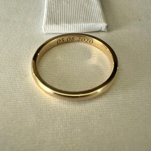 14k Solid Yellow Gold Domed Wedding Band 2mm 8mm Gold Ring Classic Dome ...