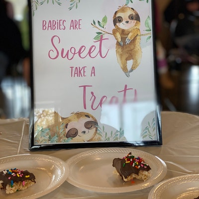 Sloth Dessert Table Sign, Babies Are Sweet Take a Treat, Baby Sloth ...