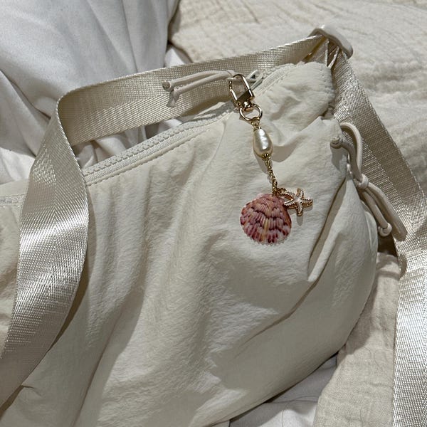 Beach Bag Charm – Gold Seashell, Starfish & Pearl Purse Accessory ...