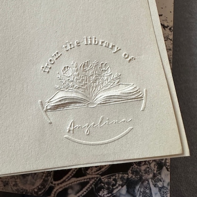 Book Embossing Custom With Your Name, Flower Gardener Library Embossing ...