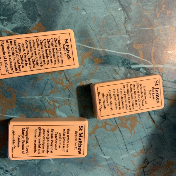 3 Patron Saint Blocks of Your Choice With Gift Bag // 300+ Saints to ...