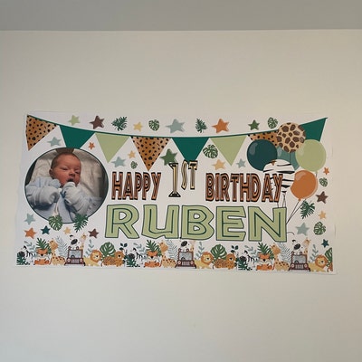 Large Personalised Birthday Banner Tropical Lau Flamingo Party - Etsy