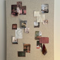 CUSTOM SIZED Linen Pinboard Neutral Bulletin Board Mood Board Frameless ...