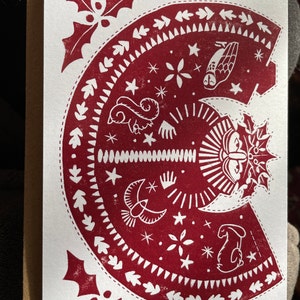 The Beast of Dean II Pine Marten, Original Linocut Print on Handmade ...