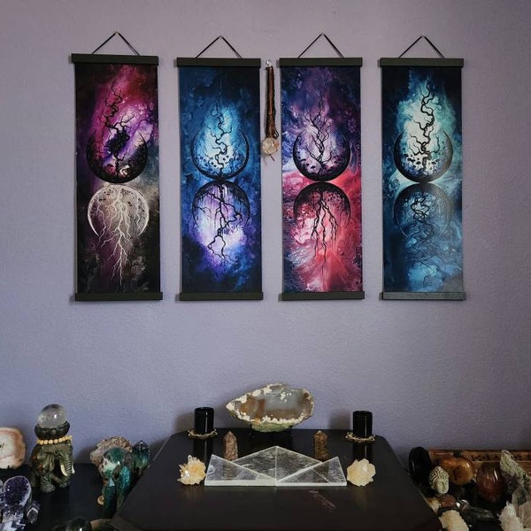 Soul Descent - Dark Wall Art Print - Twin Surreal Crescent Moons With ...