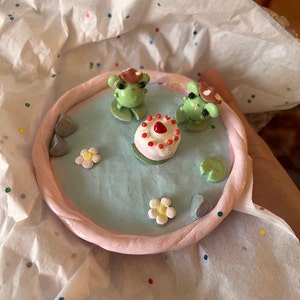 Mushroom Frog Clay Jewelry Dish Cottagecore Fairycore hand - Etsy