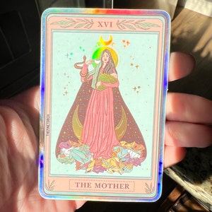The Mother Tarot Card Holographic Sticker, Mom Life Tarot Waterproof ...