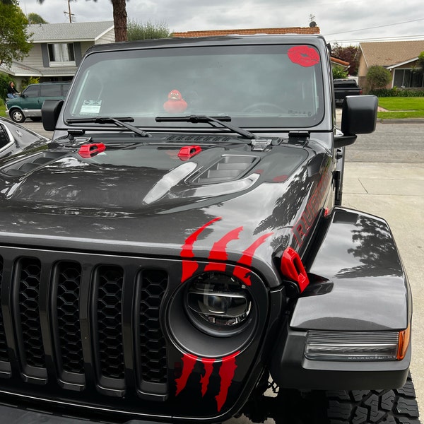 Claw Headlight or Over Logo Rip Decals / Stickers FIT 1997 - 2024 Jeep ...