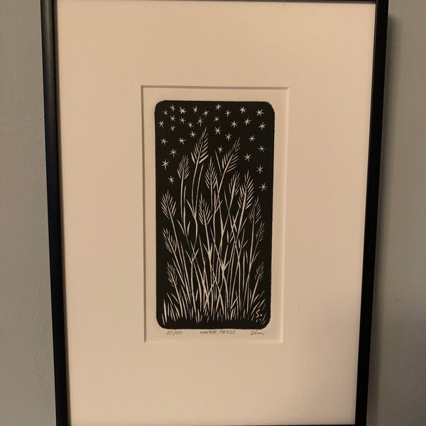 Linocut Relief Print Skyline vancouver BC Limited Edition - Etsy