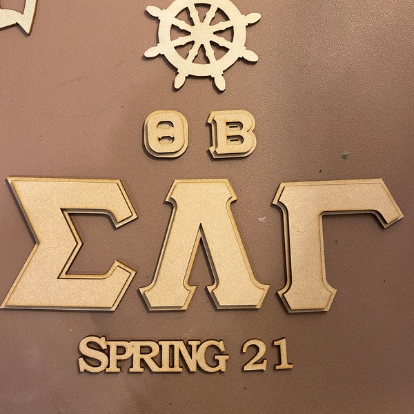 Double Stacked Wooden Greek Alphabet Letter | Word for Fraternity ...